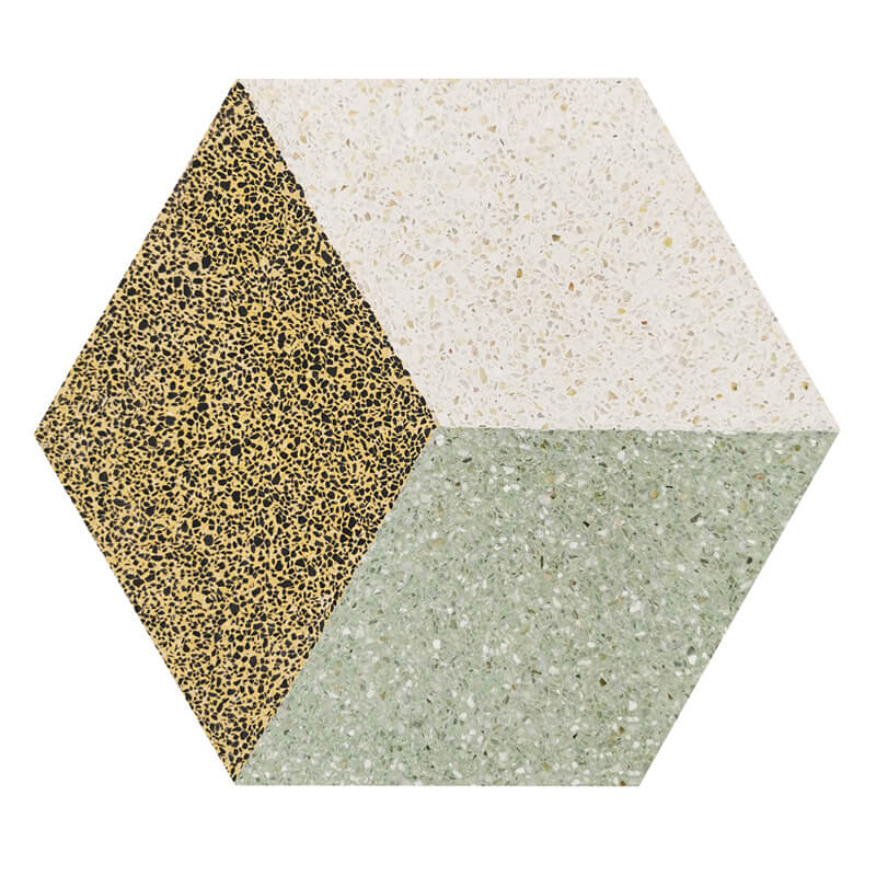 Baldosa Hexagonal de Terrazo 3D - Casa Rossello