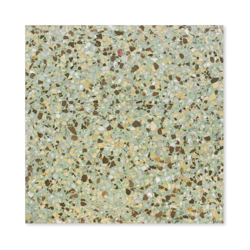 Baldosa de Terrazo Verde Floral #23 - Casa Rossello